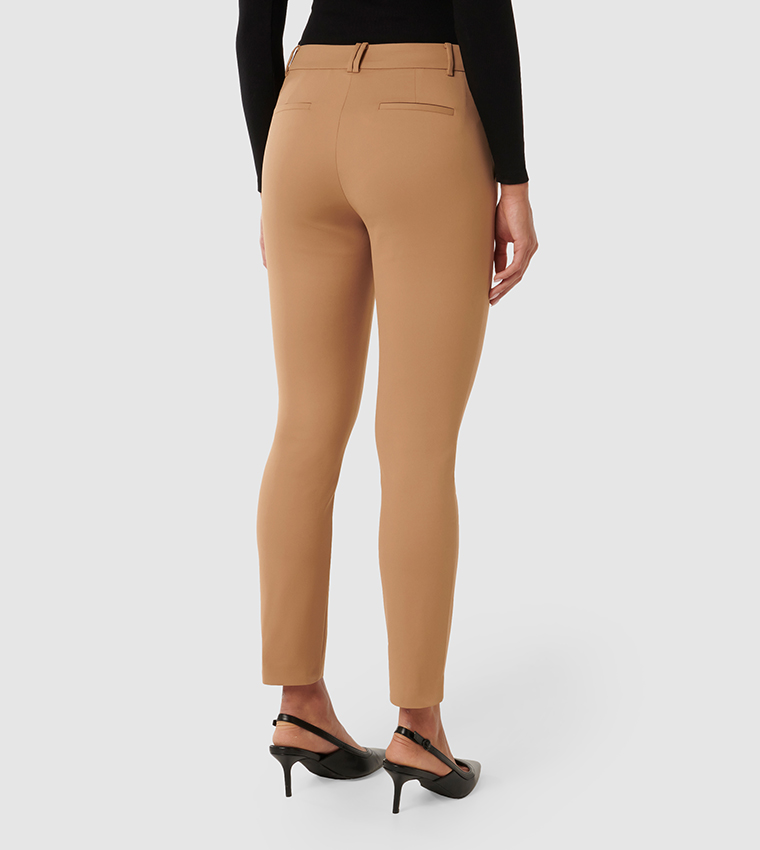 Buy Forever New GRACE Solid Slim Fit Pants In Brown | 6thStreet UAE