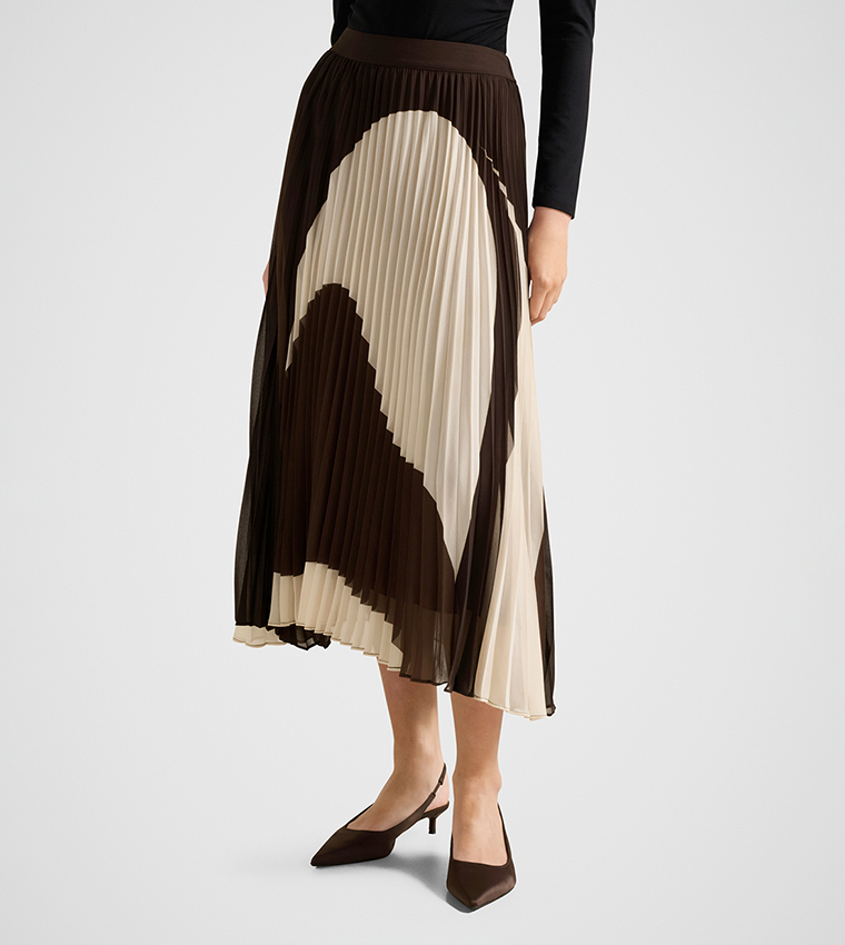 Buy Forever New FN EVA Color Block Pleated Midi Skirt In Multiple ...