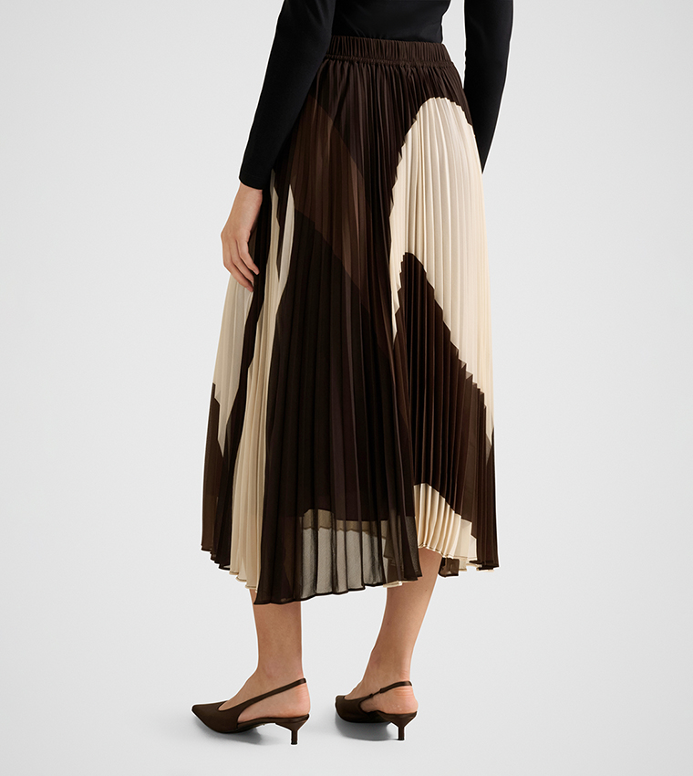 Buy Forever New FN EVA Color Block Pleated Midi Skirt In Multiple ...