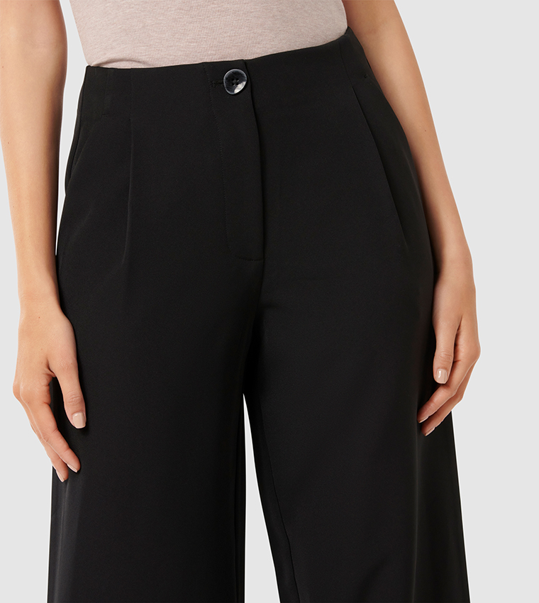 Buy Forever New CORINA Button Closure Culotte In Black | 6thStreet UAE