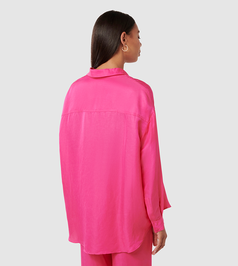 Buy Forever New VERITY Hidden Button Placket Relaxed Fit Shirt In Pink ...