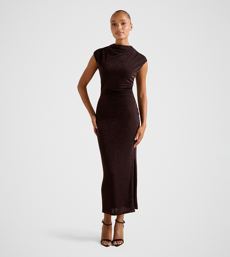 Buy Forever New SAMMY Glitter Bodycon Midi Dress In Brown | 6thstreet ...