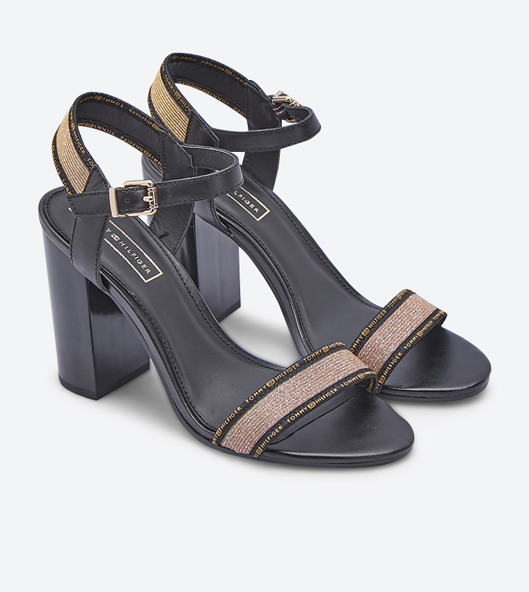 Buy Tommy Hilfiger High Heel Glitter Sandals In Black | 6thStreet UAE