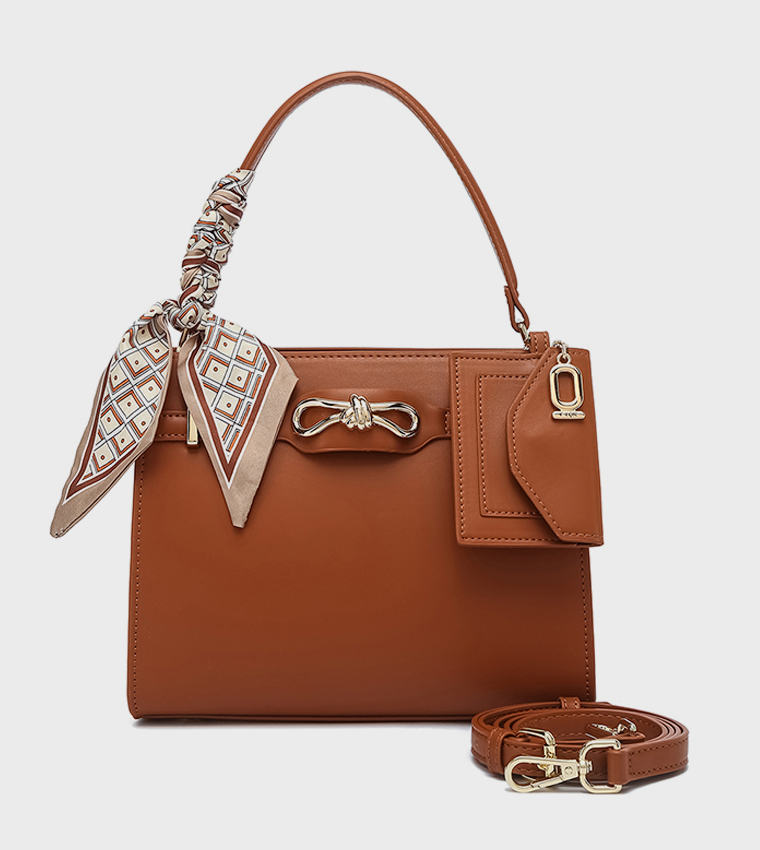 Buy Fyor Metal Accent Shoulder Bag In Tan | 6thStreet Saudi Arabia
