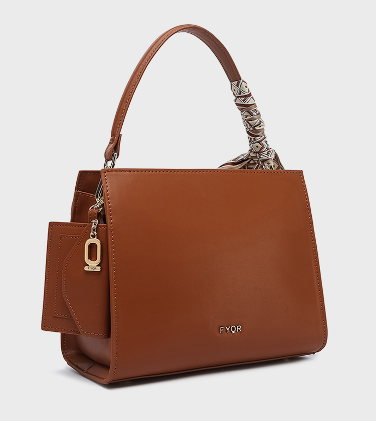 Buy Fyor Metal Accent Shoulder Bag In Tan | 6thStreet Saudi Arabia