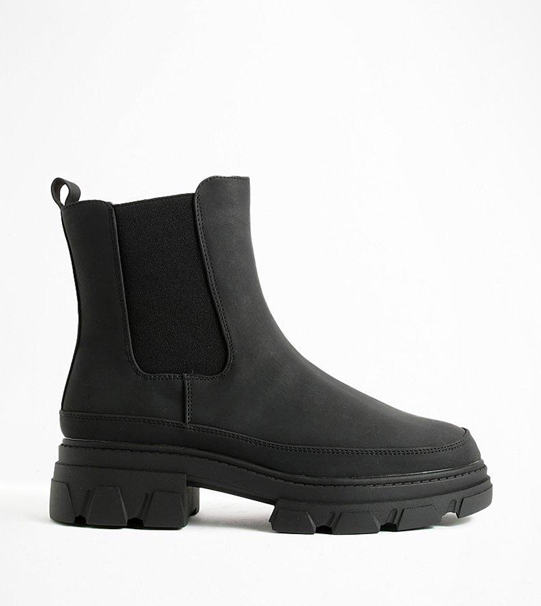 Buy Boohoo High Ankle Chunky Chelsea Boots In Black | 6thStreet Kuwait