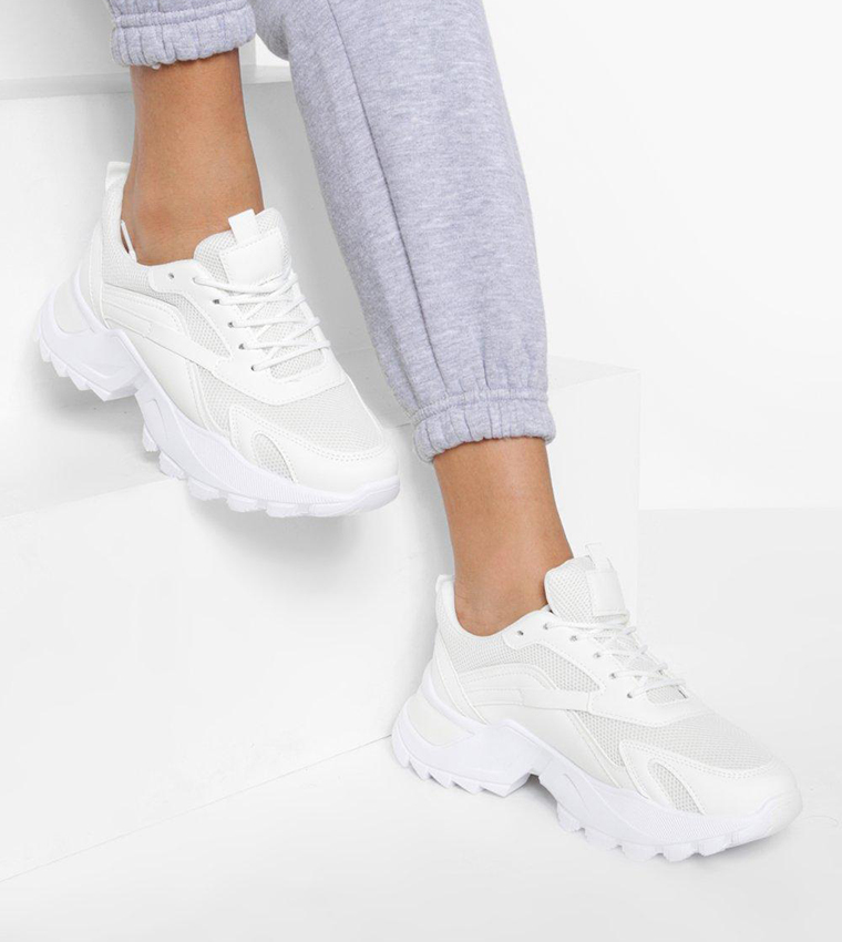 Buy Boohoo Cleated Sole Chunky Trainer In White | 6thStreet UAE