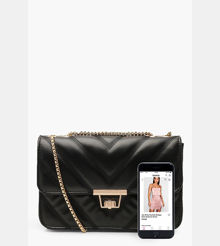 Buy Boohoo Quilted Faux Leather Cross Body Chain Bag (Non Returnable ...