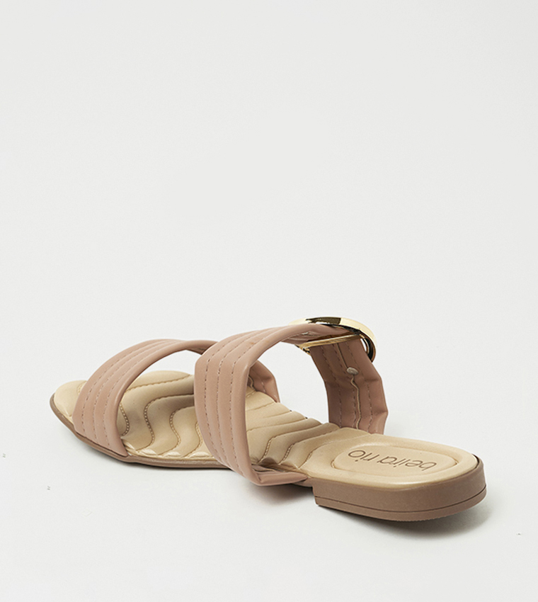 Buy Beira Rio AVA Quilted Flat Sandals In Brown | 6thStreet UAE