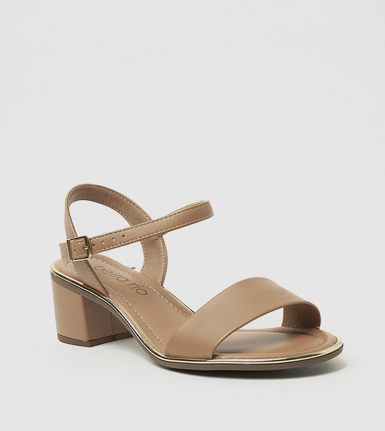 Buy Beira Rio BLYTHE Ankle Strap Block Heel Sandals In Brown ...