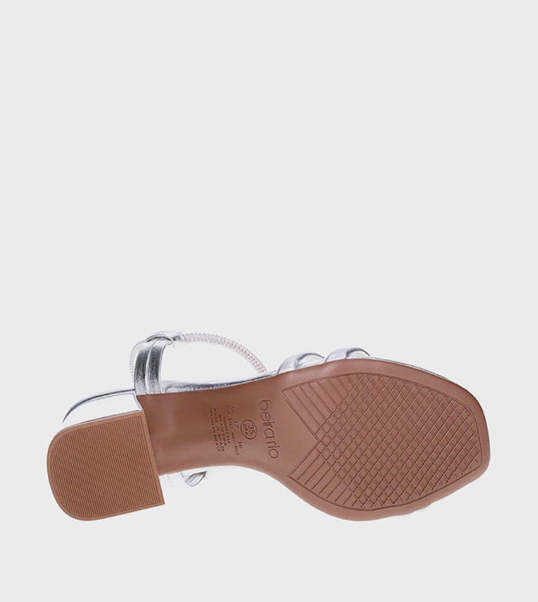 Buy Beira Rio FREYJA Block Heel Sandals In Silver | 6thStreet UAE