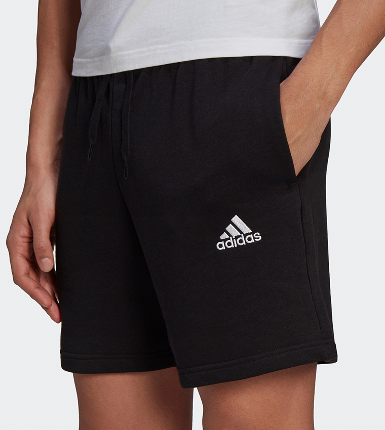 Buy Adidas Essentials French Terry Small Logo Shorts In Black ...