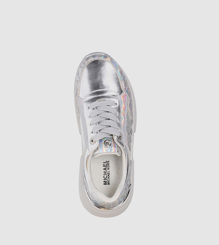 Buy Michael Kors Cosmo Maddy Low Top Sneakers In Silver | 6thStreet Qatar