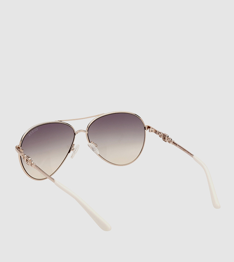 Buy Guess Aviator Sunglasses In White | 6thStreet UAE