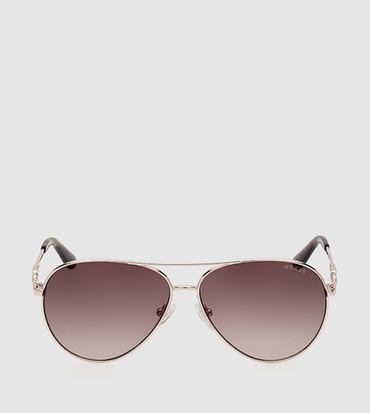 Buy Guess Aviator Sunglasses In Gold | 6thStreet UAE