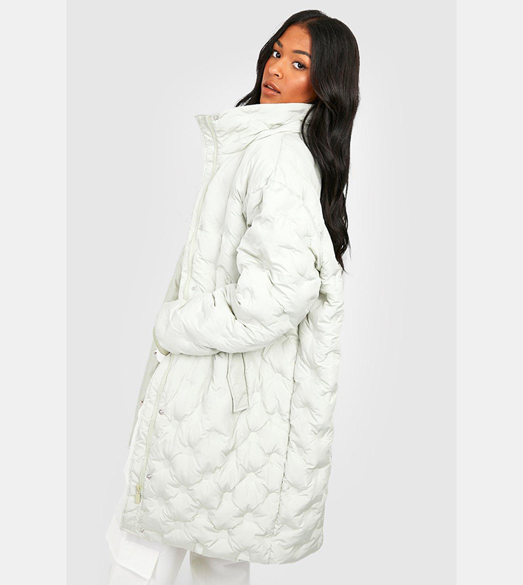 Buy Boohoo Tall Circle Quilted Cocoon Puffer Jacket In Mint | 6thStreet ...