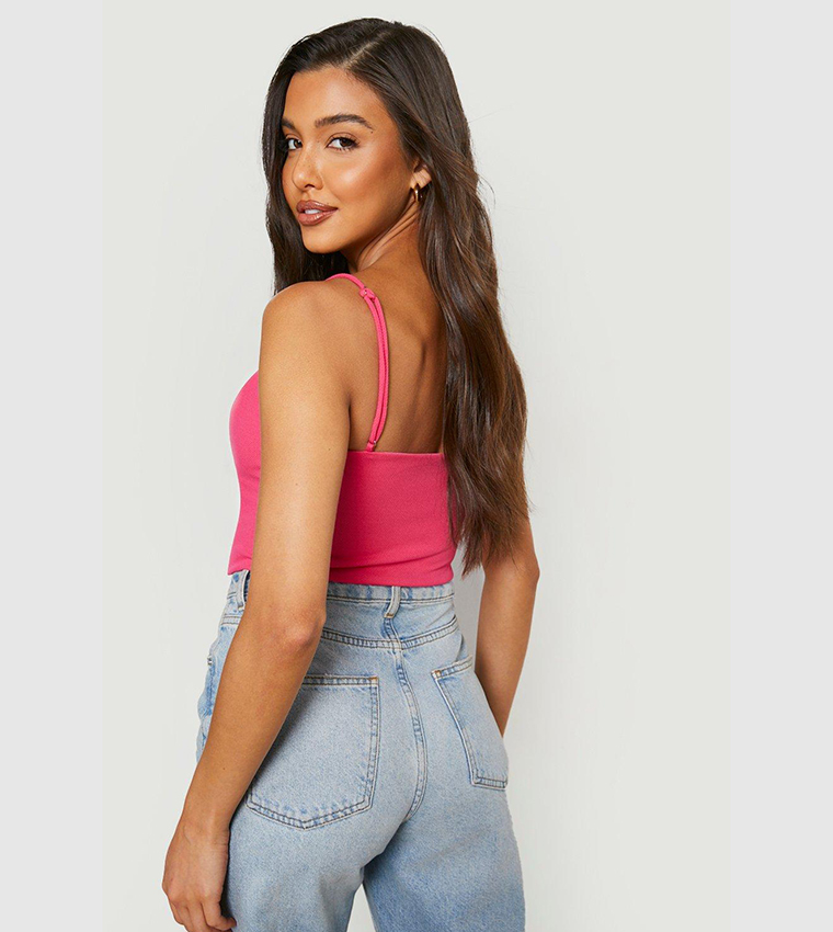 Buy Boohoo Strappy Corset Top In Pink | 6thStreet Saudi Arabia
