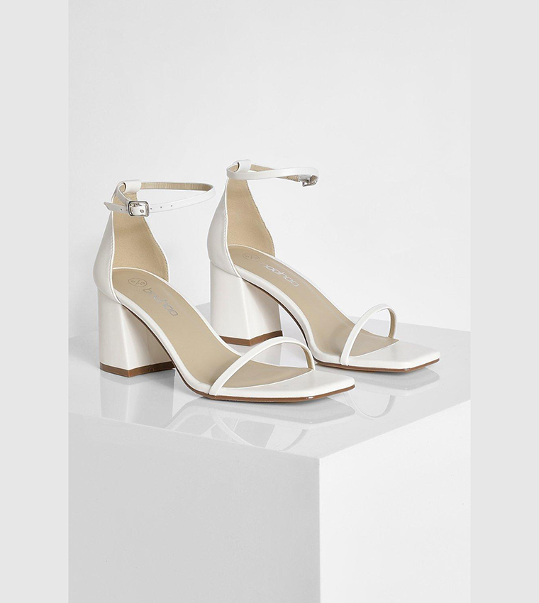 Buy Boohoo Barely There Low Block Two Part Heel In White | 6thStreet Qatar