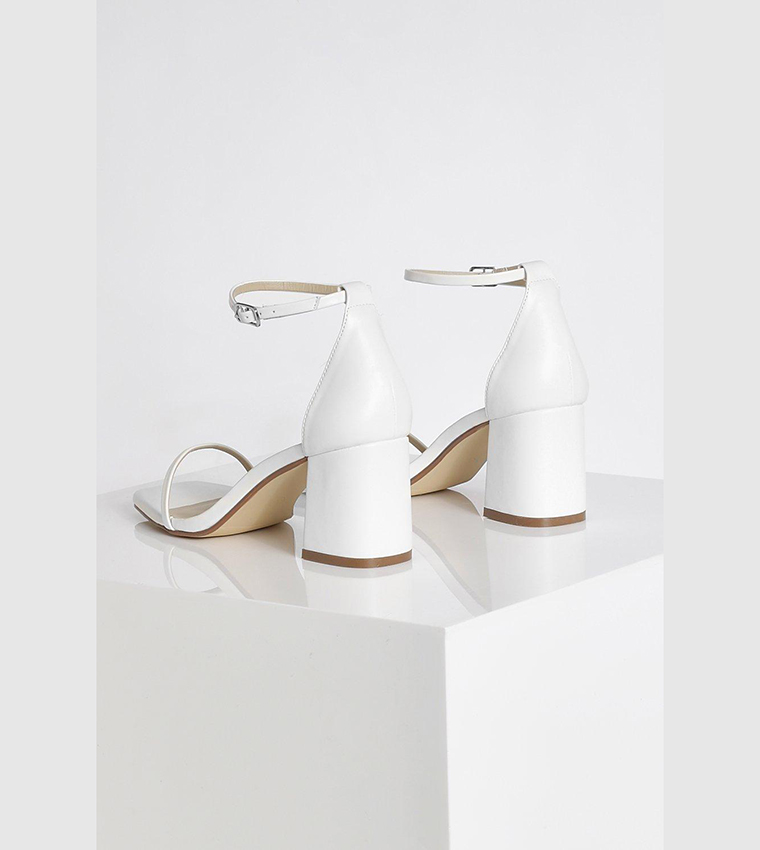 Buy Boohoo Barely There Low Block Two Part Heel In White | 6thStreet Qatar