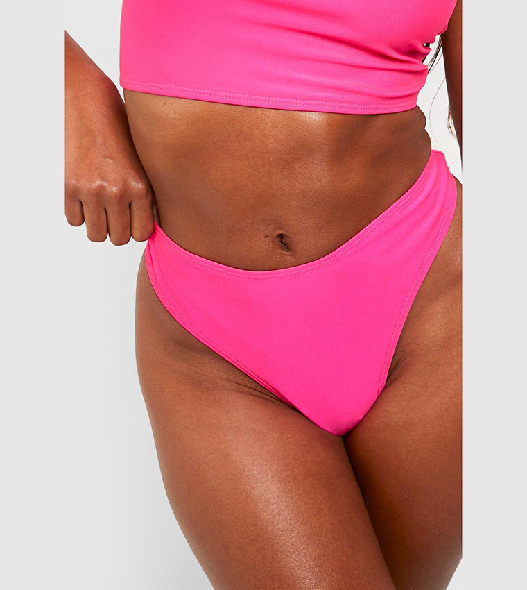 Buy Boohoo Essentials Boomerang Bikini Brief In Pink | 6thStreet UAE