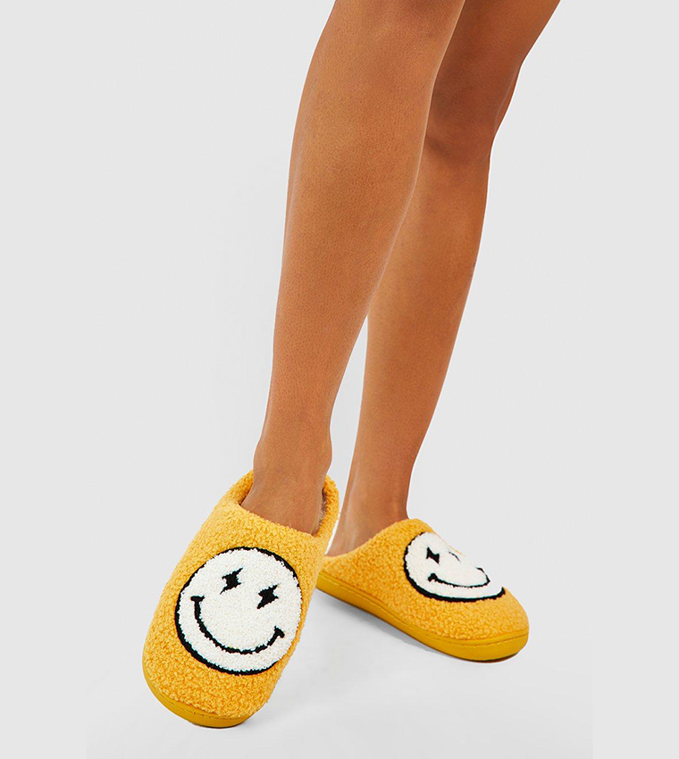 Buy Boohoo Happy Face Borg Clogs In Yellow | 6thStreet Saudi Arabia