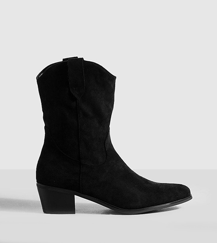 Buy Boohoo Basic Western Cowboy Boots In Black | 6thStreet Bahrain