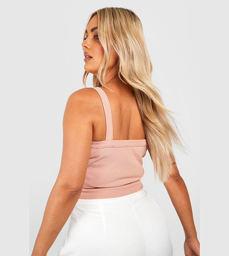 Buy Boohoo Hook And Eye Ruched Cup Corset Top In Pink | 6thStreet Qatar