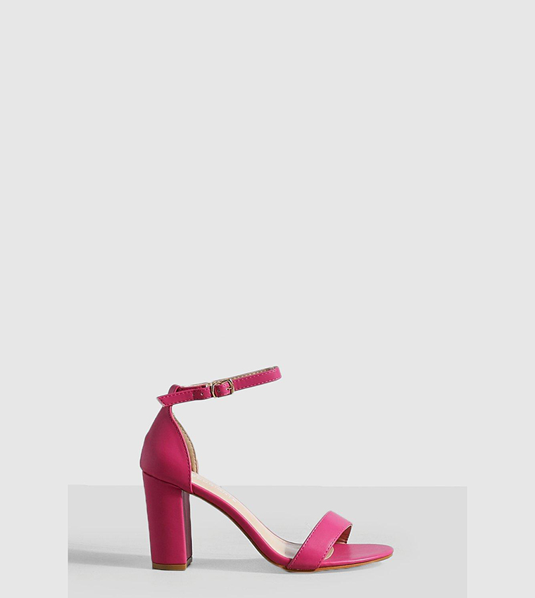 Buy Boohoo High Block 2 Part Barely There Heel Sandals In Pink | 6thStreet Saudi Arabia
