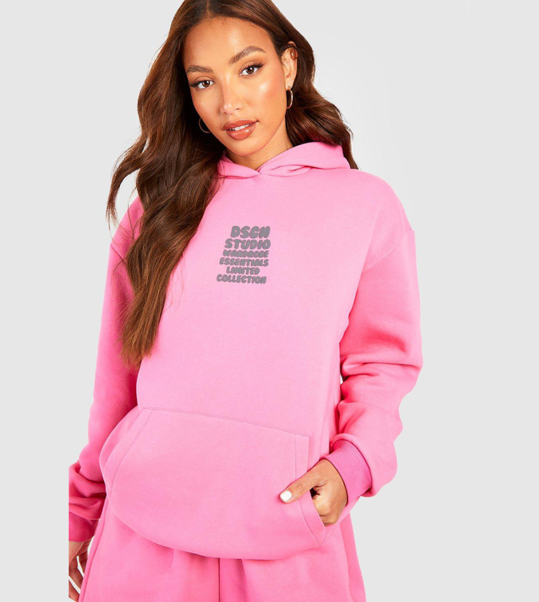 Buy Boohoo Dsgn Studio Hoodie Short Tracksuit In Pink | 6thStreet UAE