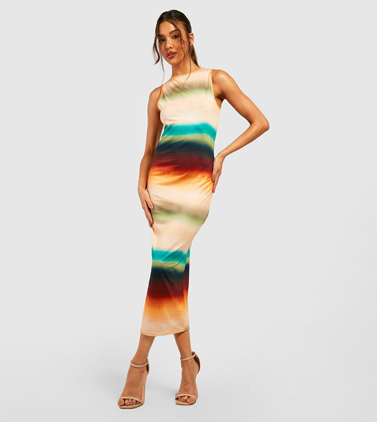Buy Boohoo Ombre High Neck Midaxi Dress In Multiple Colors | 6thStreet ...