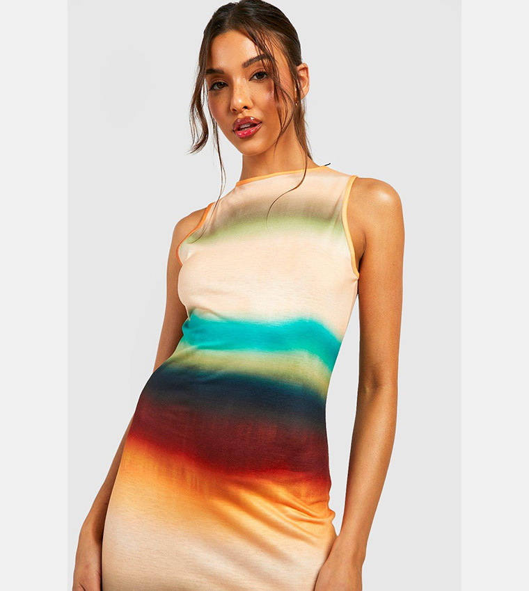 Buy Boohoo Ombre High Neck Midaxi Dress In Multiple Colors | 6thStreet ...