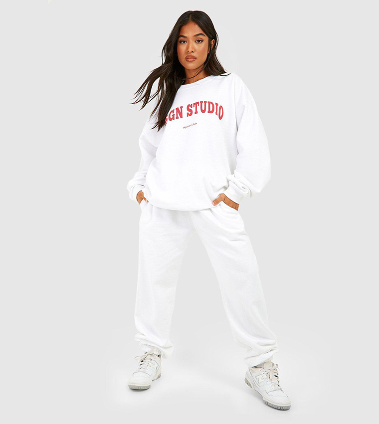 Buy Boohoo Dsgn Studio Print Tracksuit In White | 6thStreet Oman