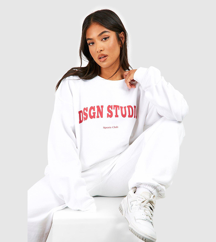 Buy Boohoo Dsgn Studio Print Tracksuit In White | 6thStreet Oman