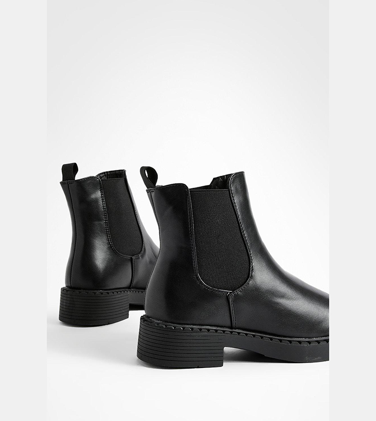 Buy Boohoo High Shine Chelsea Boots In Black | 6thStreet Kuwait