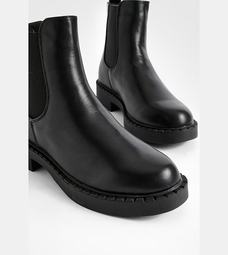 Buy Boohoo High Shine Chelsea Boots In Black | 6thStreet Kuwait
