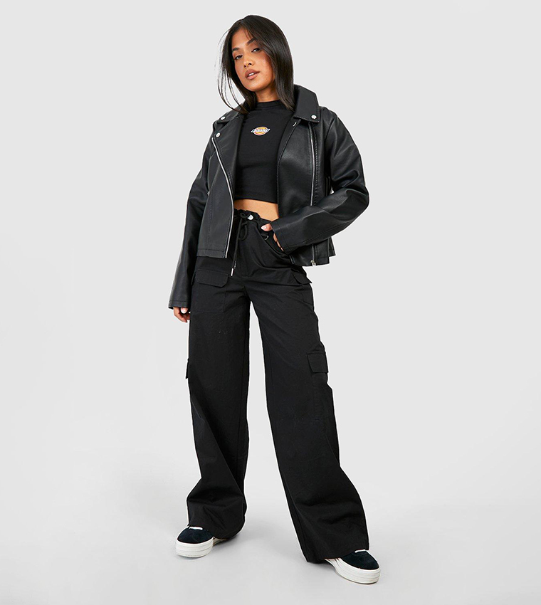 Buy Boohoo Faux Leather Biker Jacket Non Returnable In Black ...