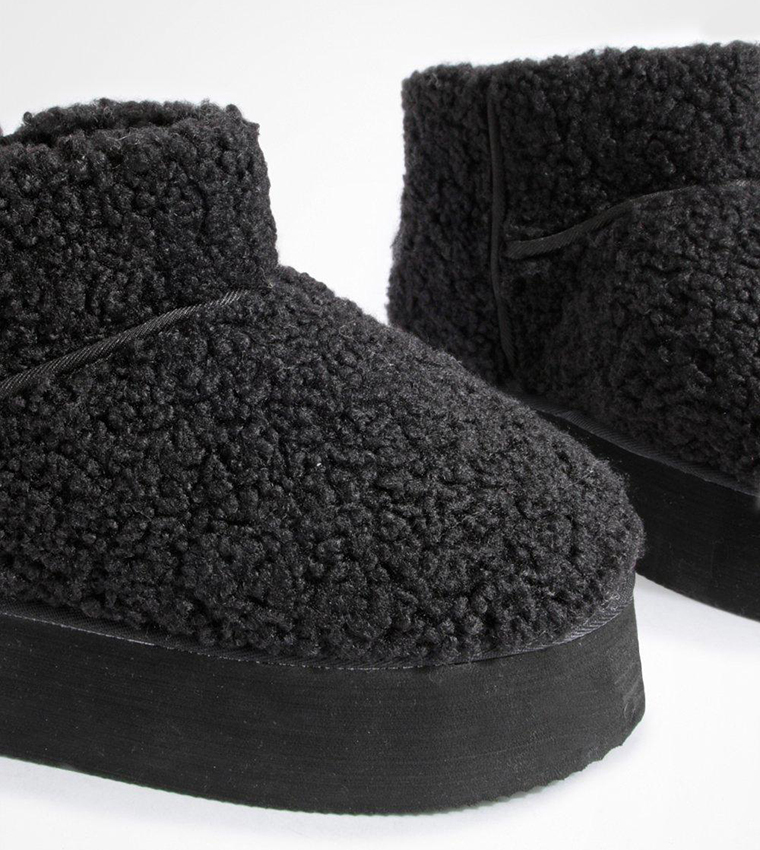 Buy Boohoo Borg Ultra Mini Platform Cosy Boots In Black | 6thStreet Kuwait