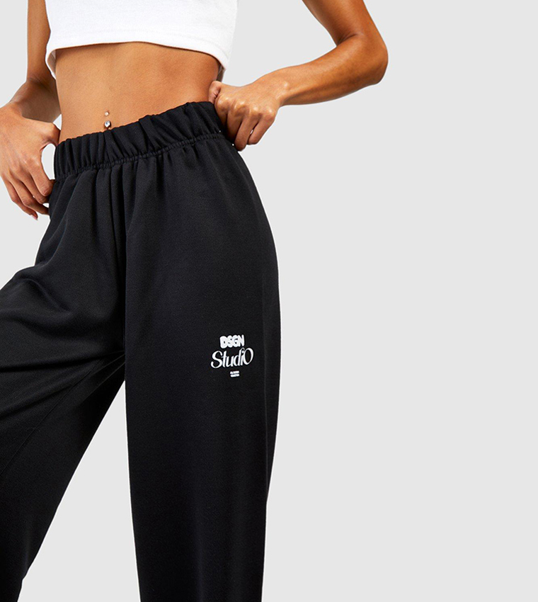 Buy Boohoo Design Studio Bubble Print Joggers In Black | 6thStreet ...