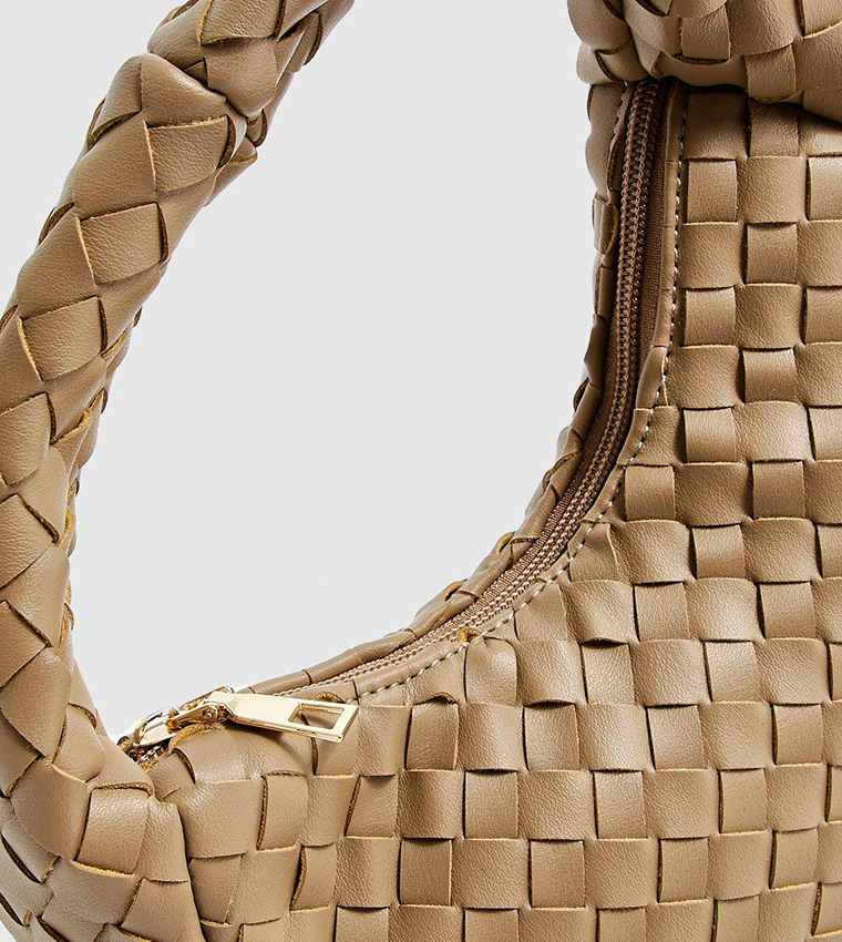 Buy Boohoo Woven Grab Shoulder Bag In Brown | 6thStreet UAE