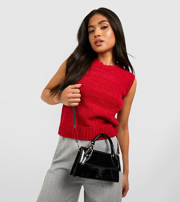 Buy Boohoo Vinyl Buckle Detail Mini Bag In Black | 6thStreet UAE