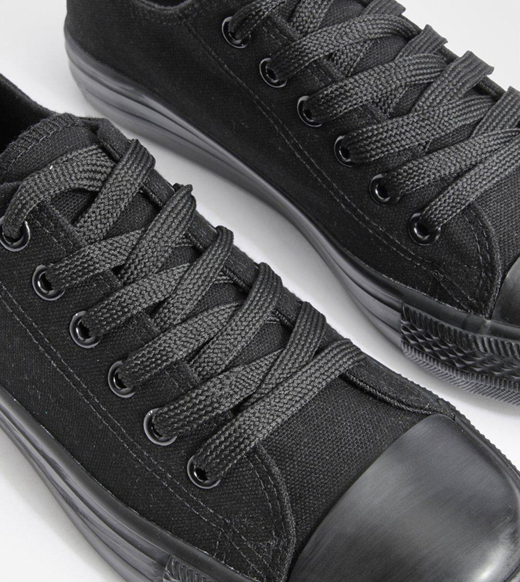 Buy Boohoo Low Top Lace Up Trainers In Black | 6thStreet Saudi Arabia