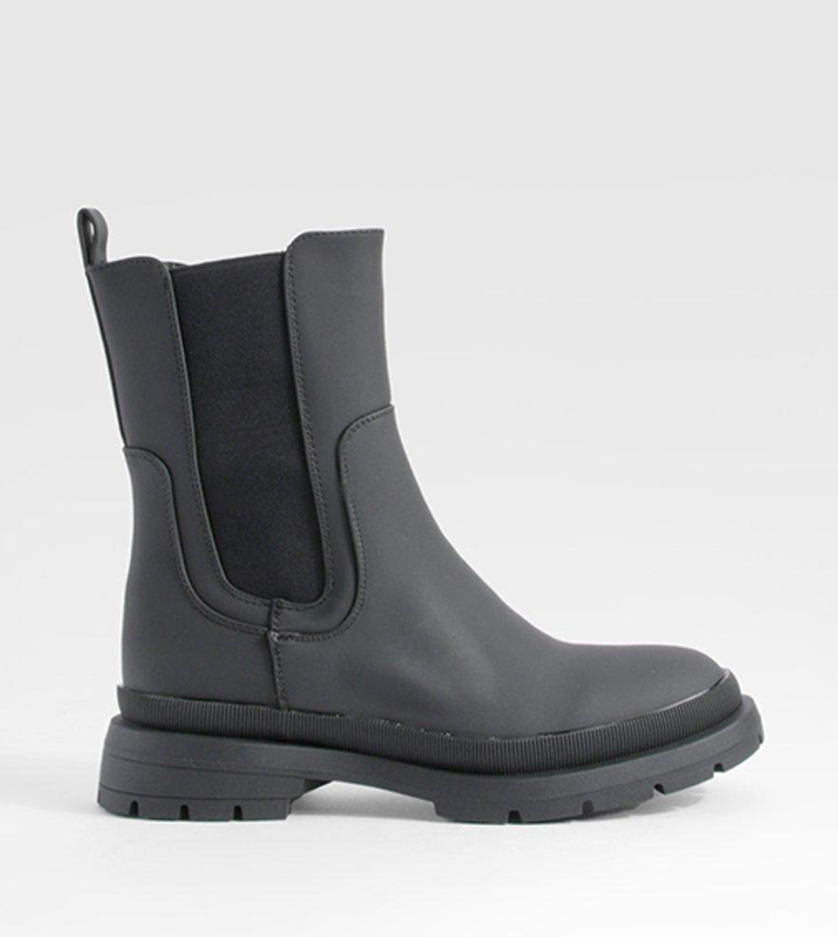 Buy Boohoo Chunky Rubber Tab Detail Chelsea Boots In Black | 6thStreet ...