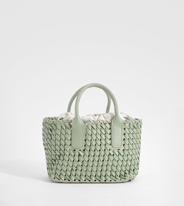 Buy Boohoo Woven Mini Bag In Green | 6thStreet Qatar