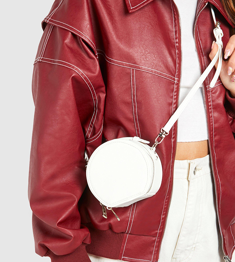 Buy Boohoo Outlet Circle Pu Crossbody Bag In White | 6thStreet UAE