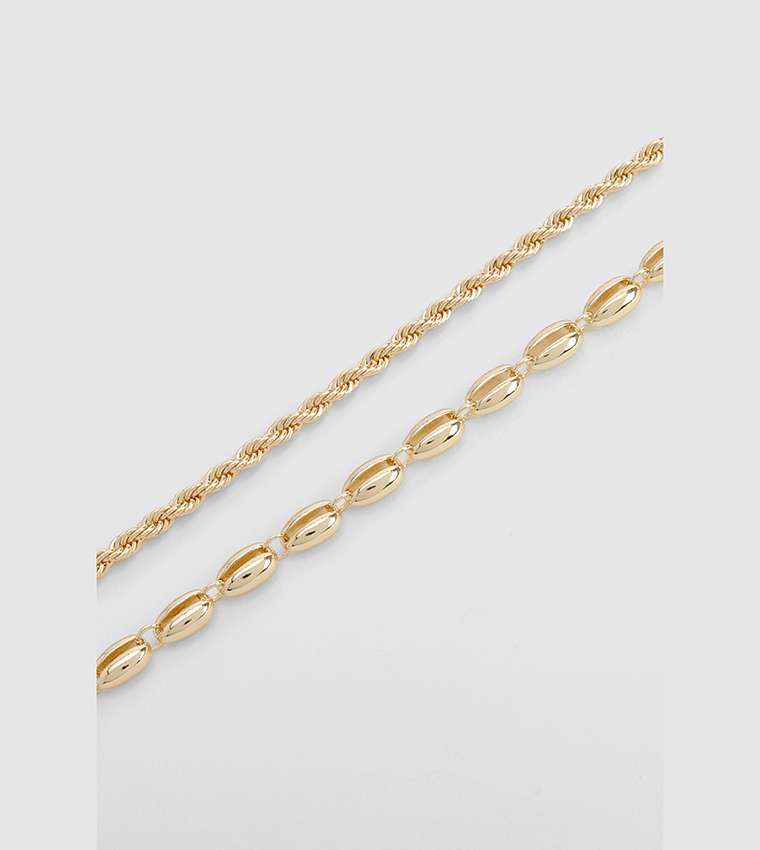 Buy Boohoo Sea Shell And Chain Anklets In Gold | 6thStreet Qatar
