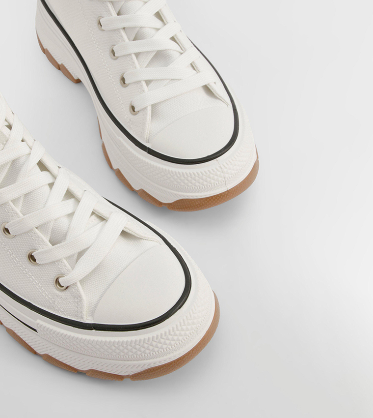 Buy Boohoo Chunky Platform High Top Sneakers In White | 6thStreet UAE