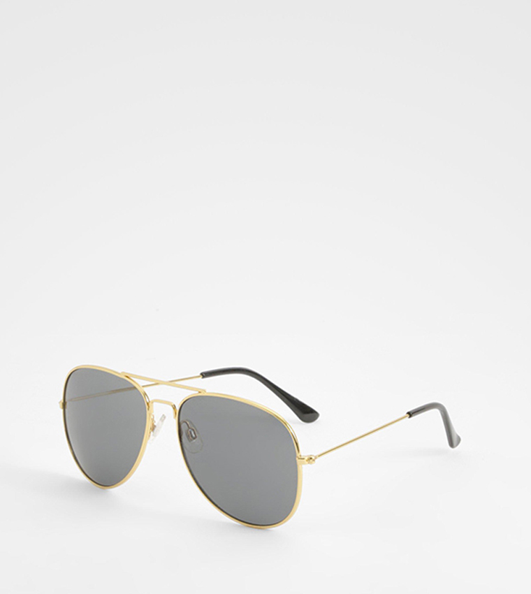 Buy Boohoo Gold Frame Aviator Sunglasses In Gold | 6thStreet Qatar
