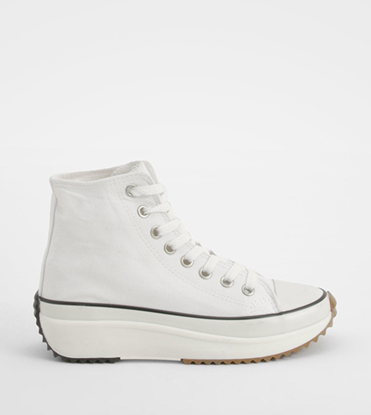 Buy Boohoo Chunky Platform High Top Sneakers In White | 6thStreet UAE