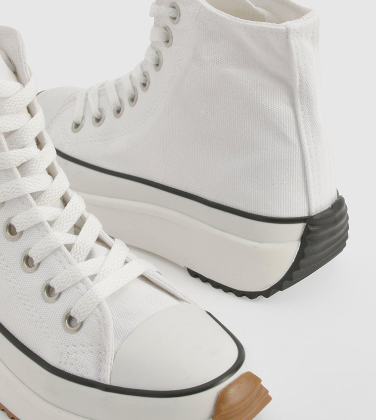 Buy Boohoo Chunky Platform High Top Sneakers In White | 6thStreet UAE