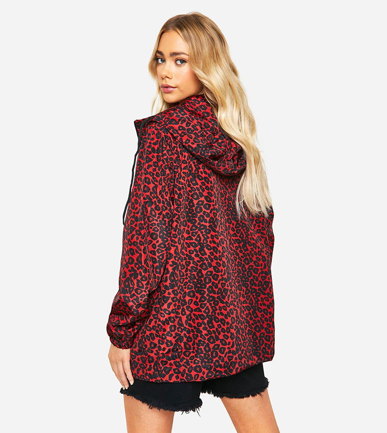 Buy Boohoo Leopard Printed Festival Mac In Red | 6thStreet Kuwait